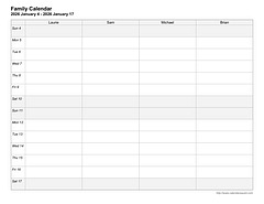 Printable Household Calendars - CalendarsQuick