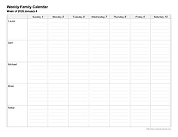 Printable Household Calendars - CalendarsQuick