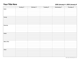 Printable Weekly Calendars - CalendarsQuick