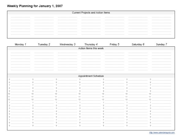 Printable Weekly Planning Calendar - CalendarsQuick